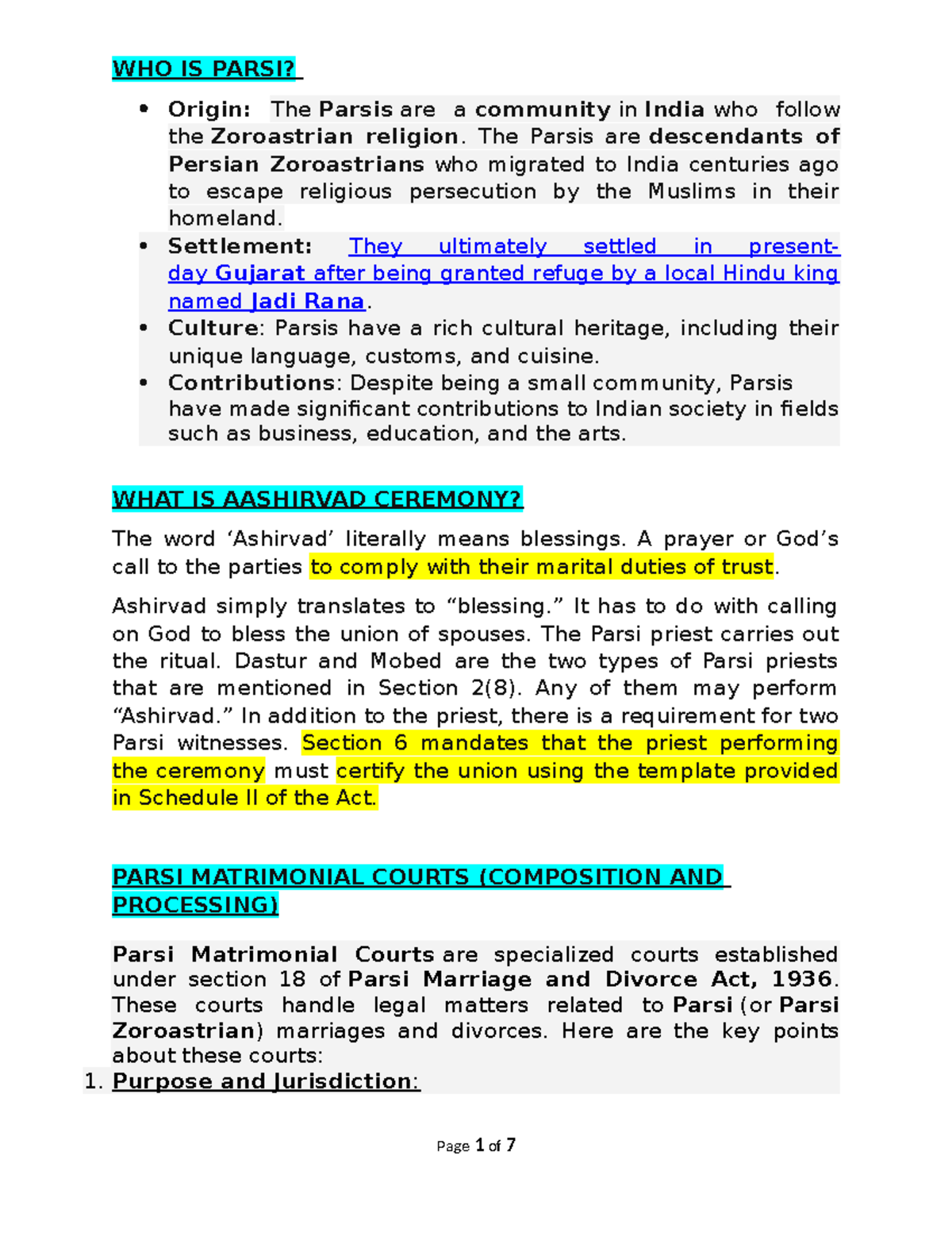 Parsi Marriage & Divorce Act 1936 - WHO IS PARSI? Origin: The Parsis ...