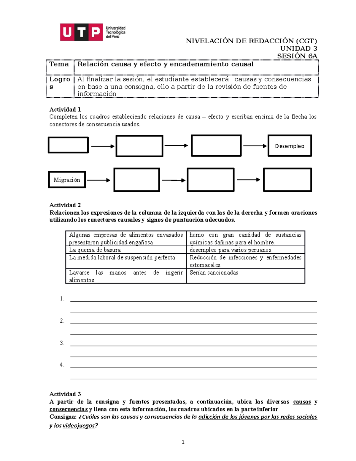 U3-S06.S1-Esquema y párrafos de causa y efecto - NIVELACIÓN DE ...