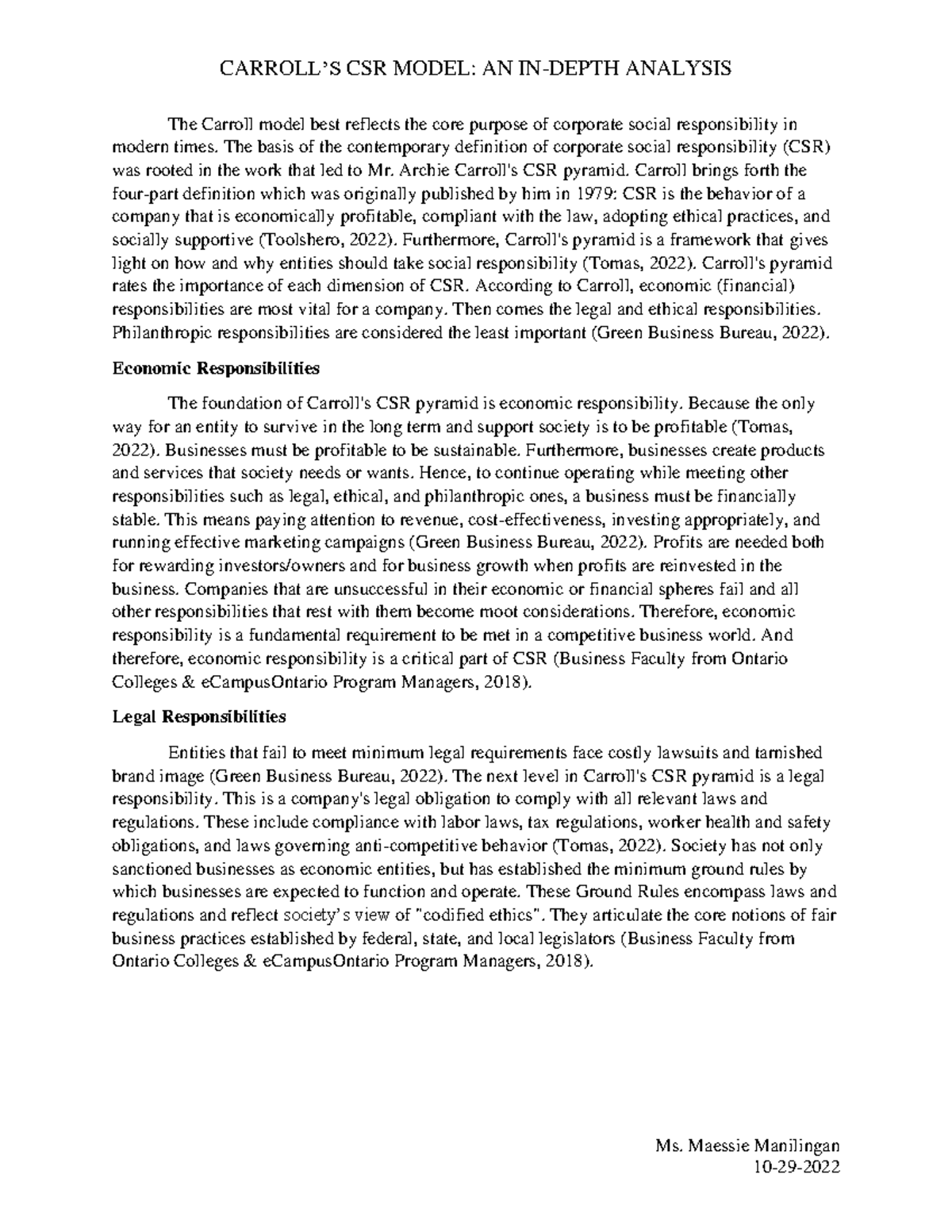 Carroll'S Model IN Depth Analysis BY Manilingan - Ms. Maessie ...