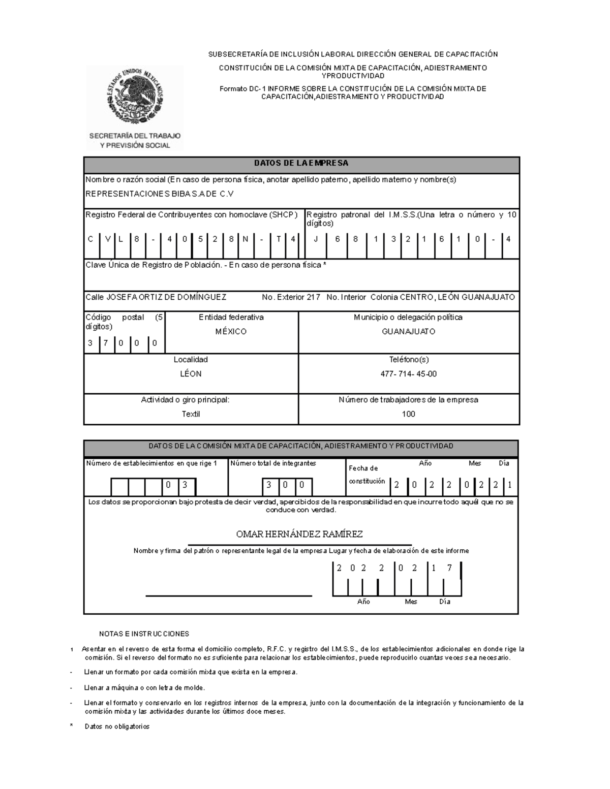 Formato DC-01 para tu empresa - SUBSECRETARÍA DE INCLUSIÓN LABORAL ...