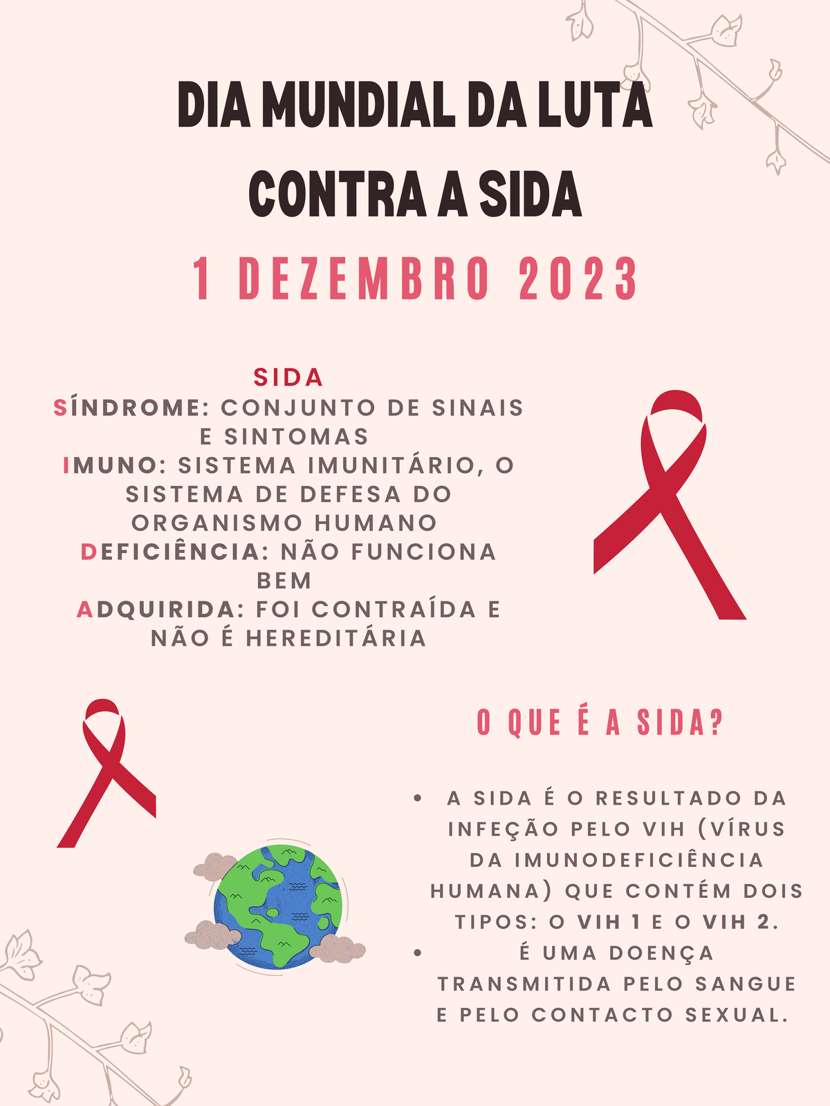 Dia Mundial da luta contra a sida - DIA MUNDIAL DA LUTA CONTRA A SIDA 1 ...