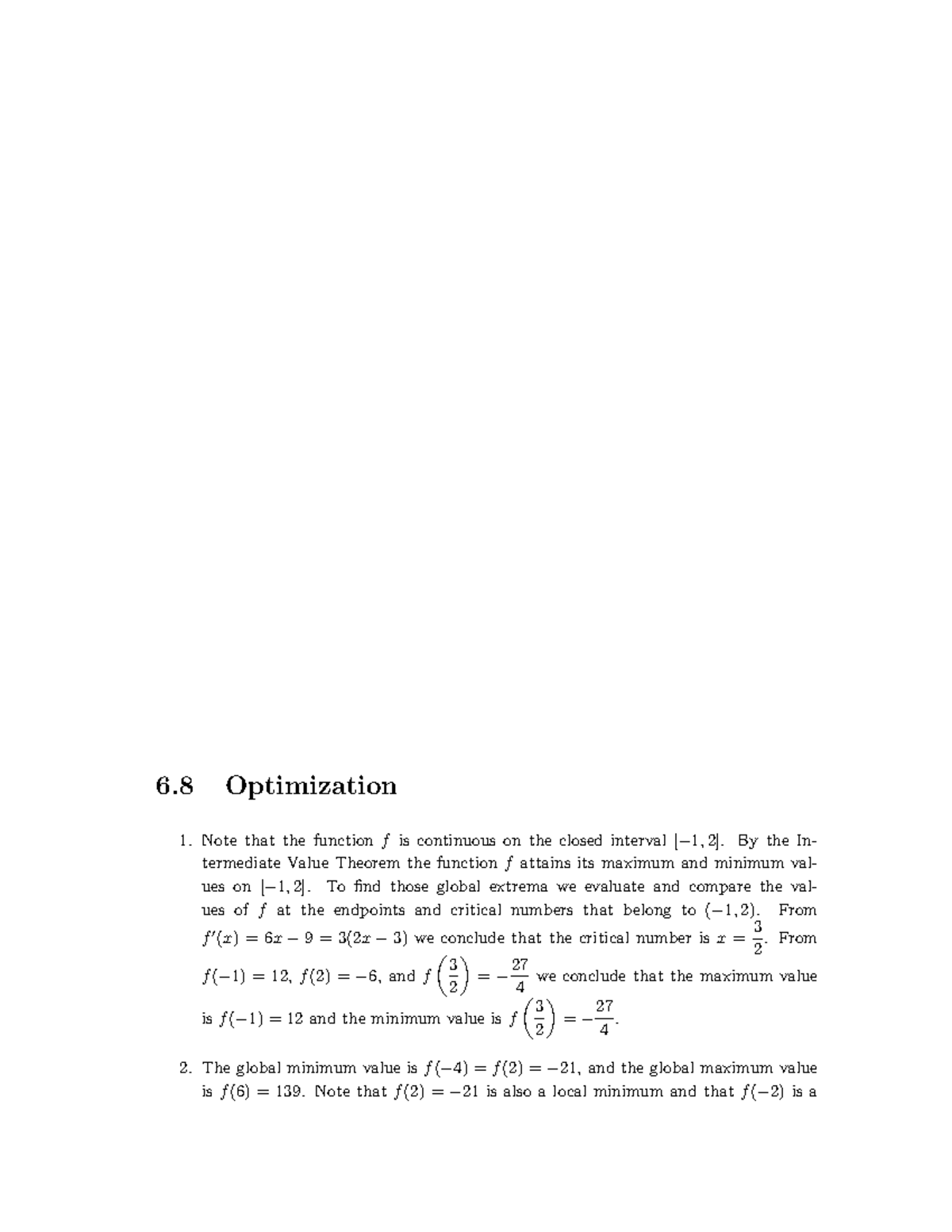 Optimization Soln - Summary Mathematics 1 - 6. OPTIMIZATION 117 Figure ...