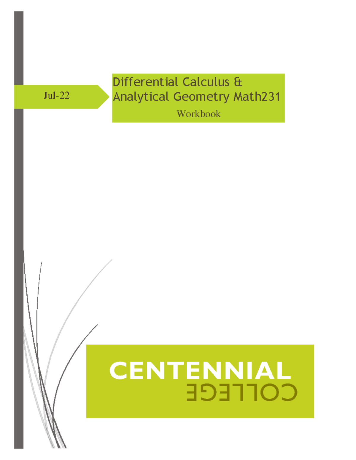 MATH 231 Workbook - to practice exercises - Jul- 22 Differential ...