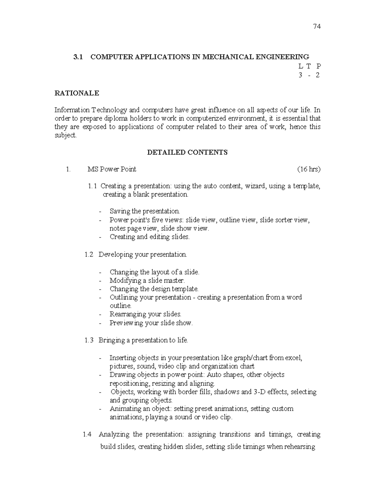 Mech 3 - N/a - 3 COMPUTER APPLICATIONS IN MECHANICAL ENGINEERING L T P ...