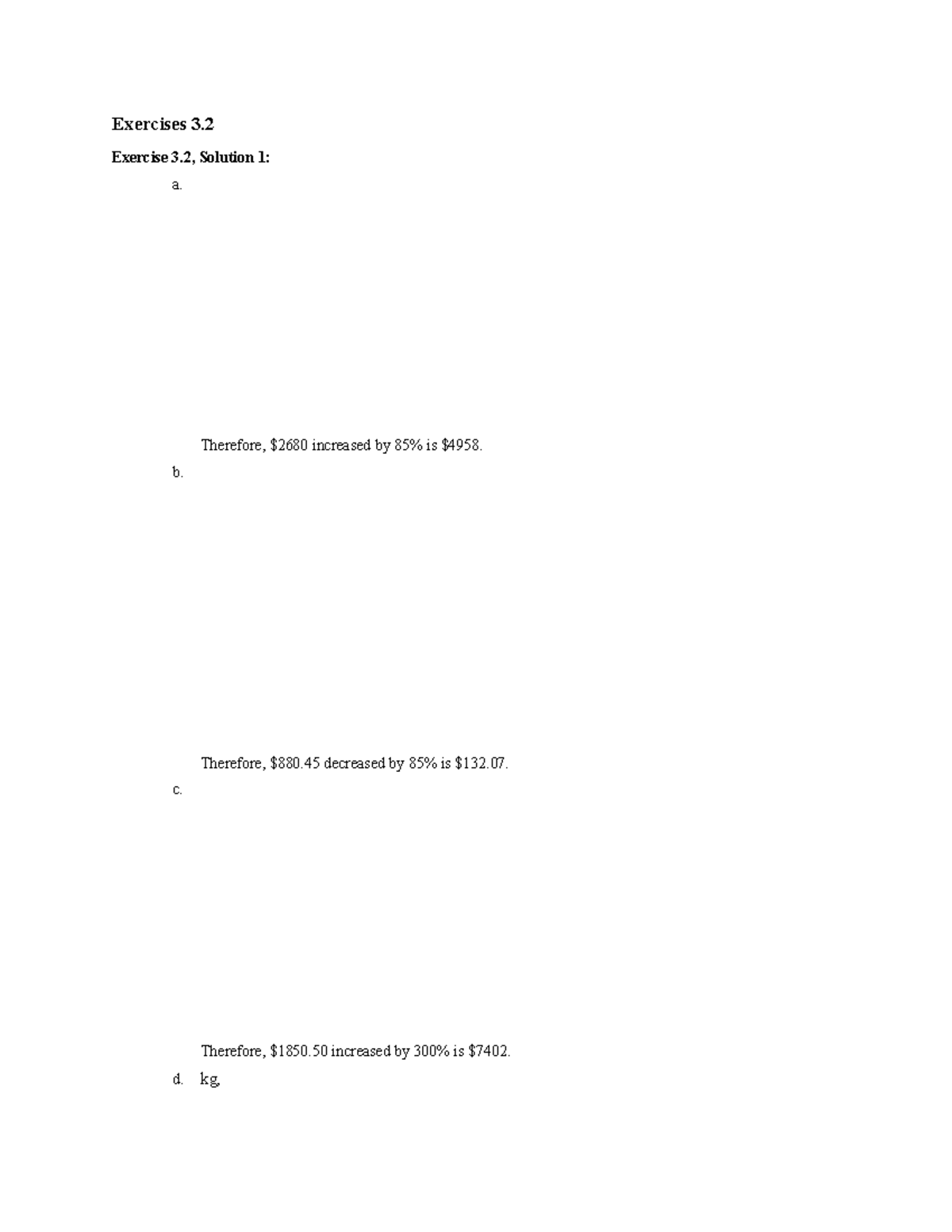 Exercises 3.2 - MBF101- CHAPTER 3 - Exercises 3. Exercise 3, Solution 1 ...