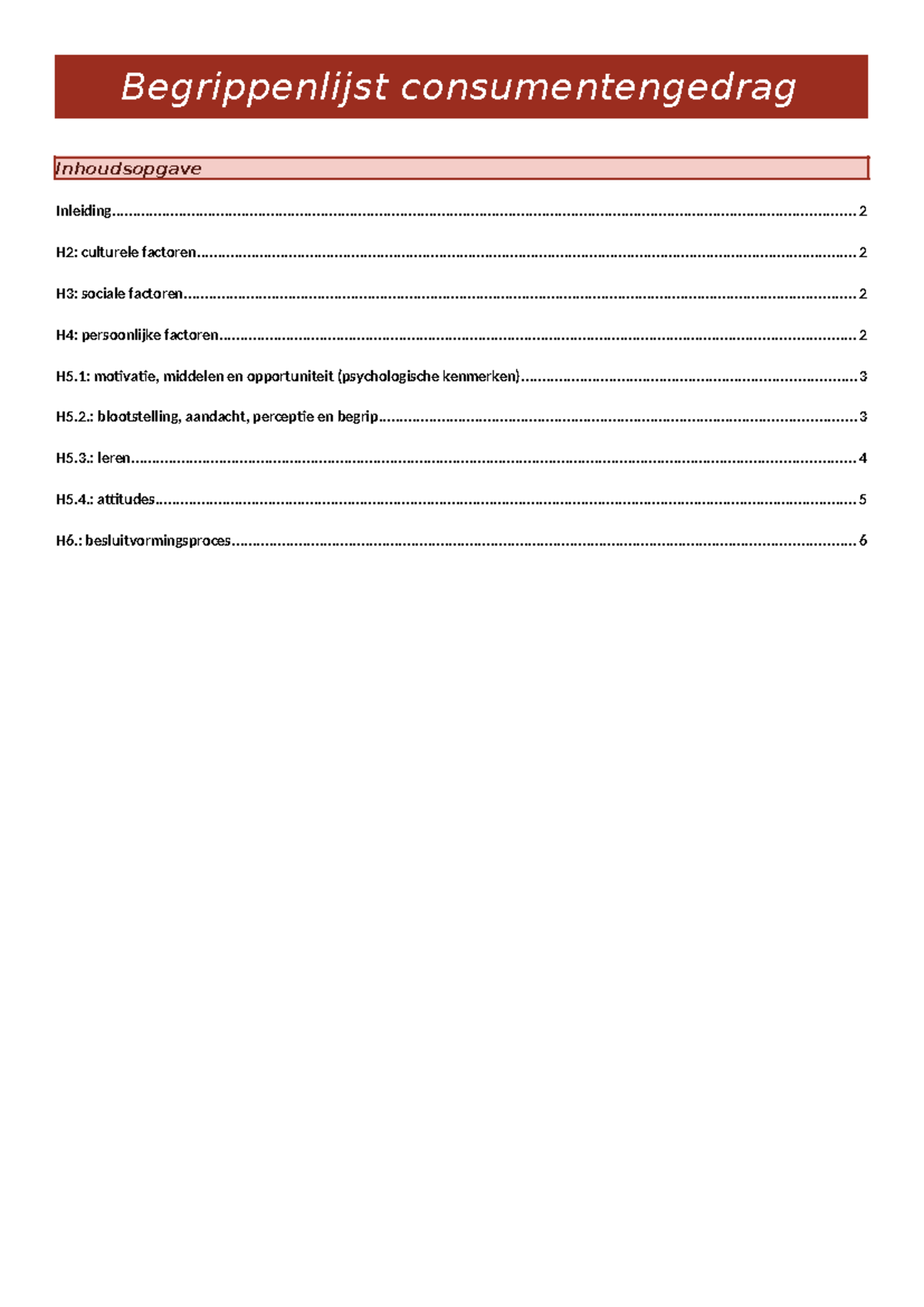 Begrippenlijst consumentengedrag - Begrippenlijst consumentengedrag ...