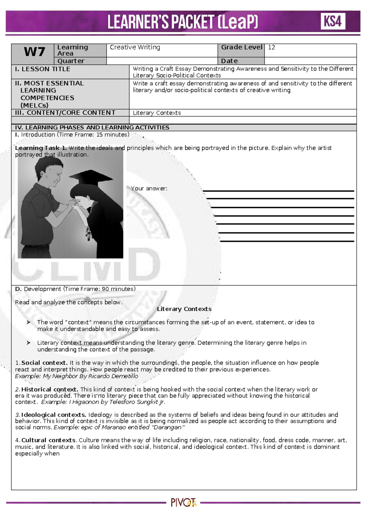 Week7 Q4 Humss Creative Writing 12 converted - W Learning Area Creative ...