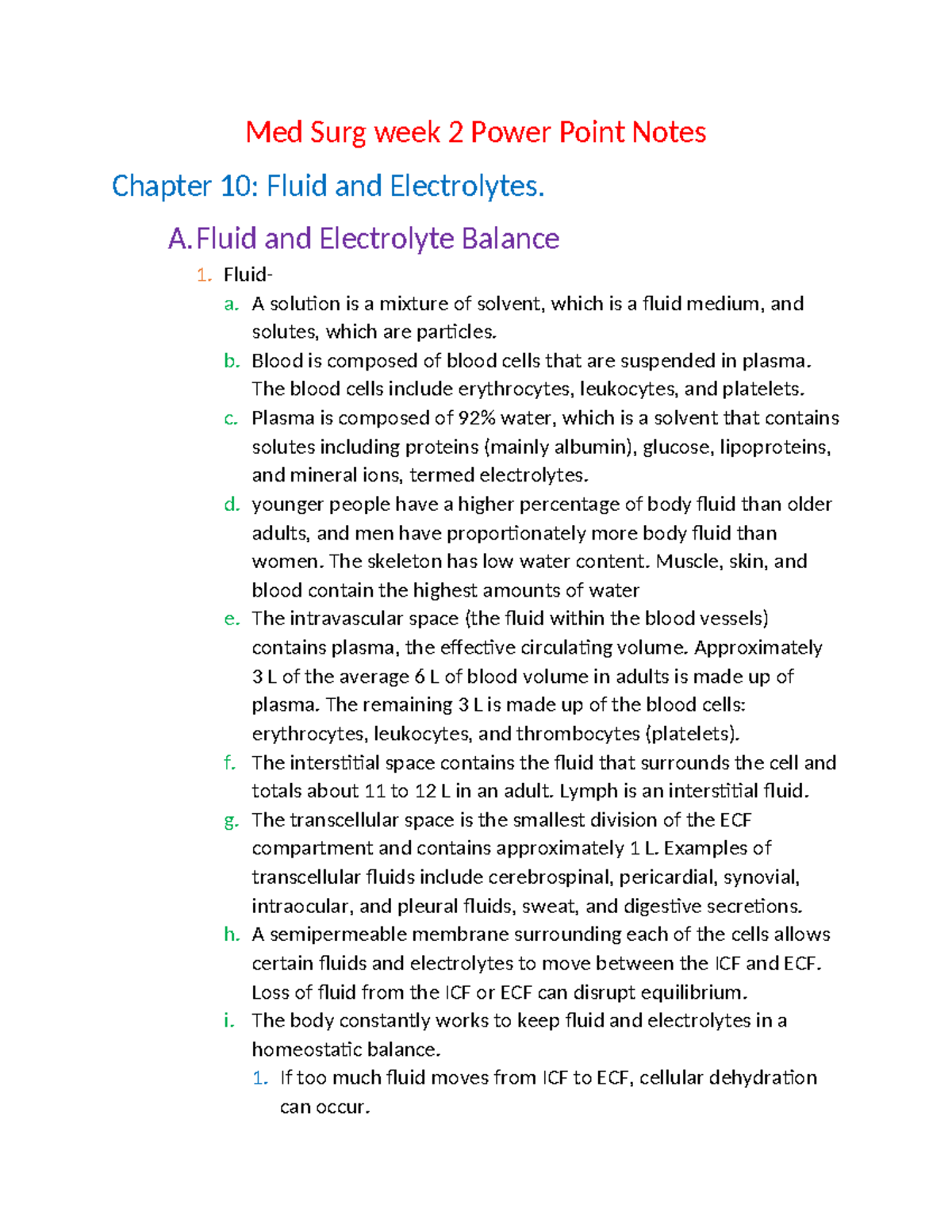 JC med surg week 2 power point notes (1)-1 - Med Surg week 2 Power ...