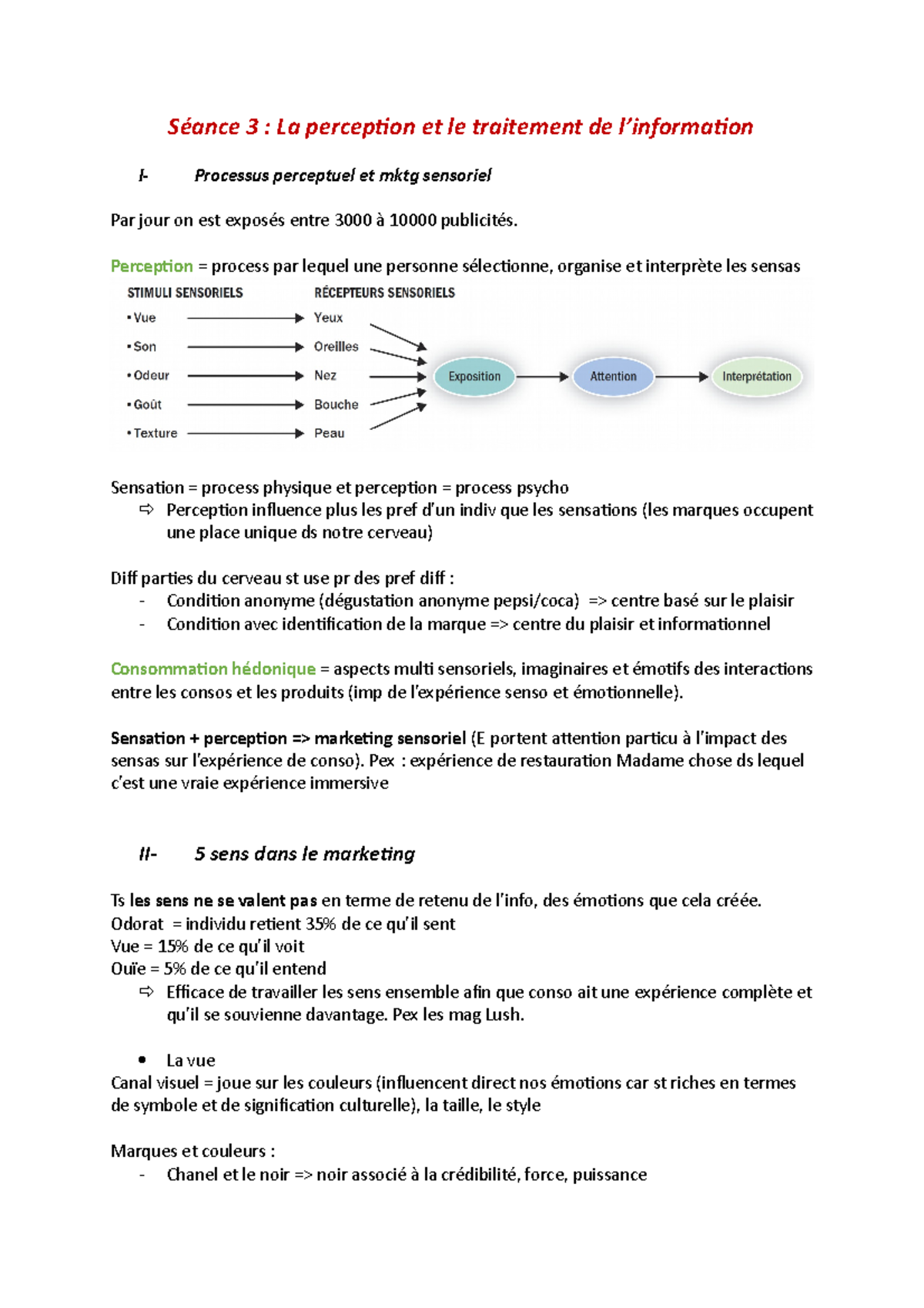 Séance 3 - UdS - Séance 3 : La perception et le traitement de l ...