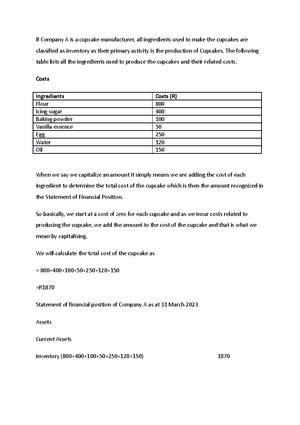 Capitalisation explaination with example - If Company A is a cupcake ...