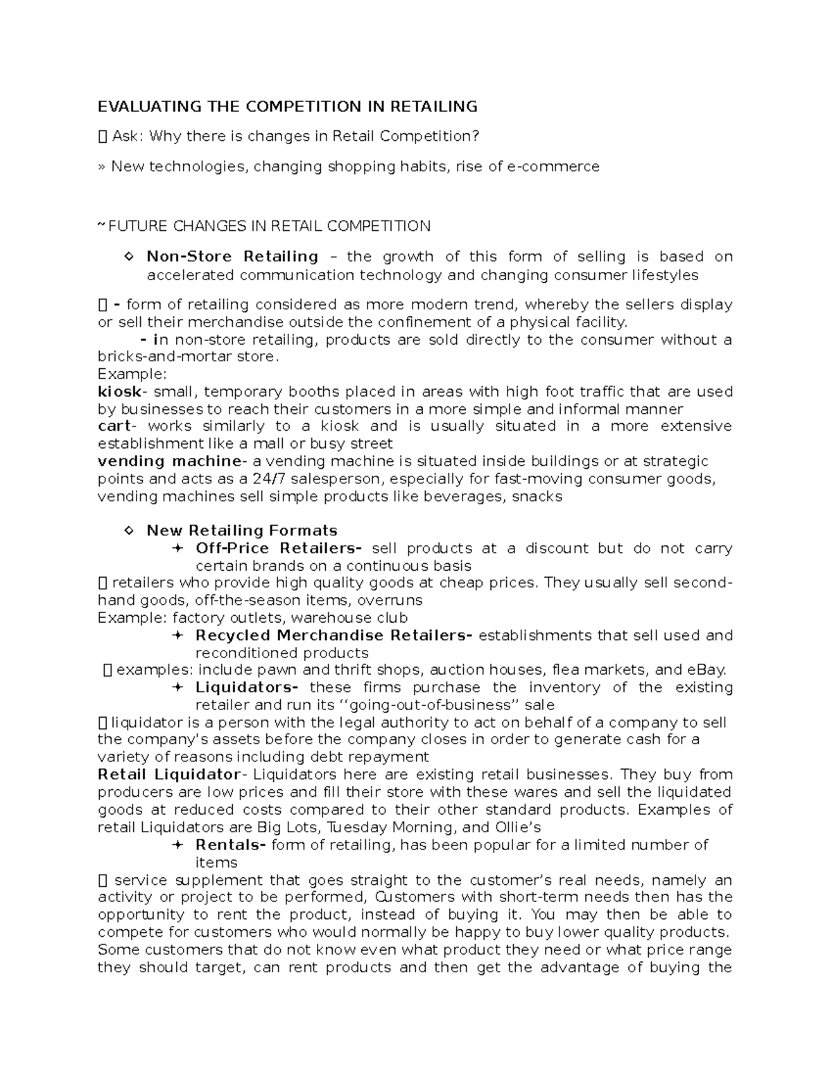 Evaluating THE Competition IN Retailing - EVALUATING THE COMPETITION IN ...