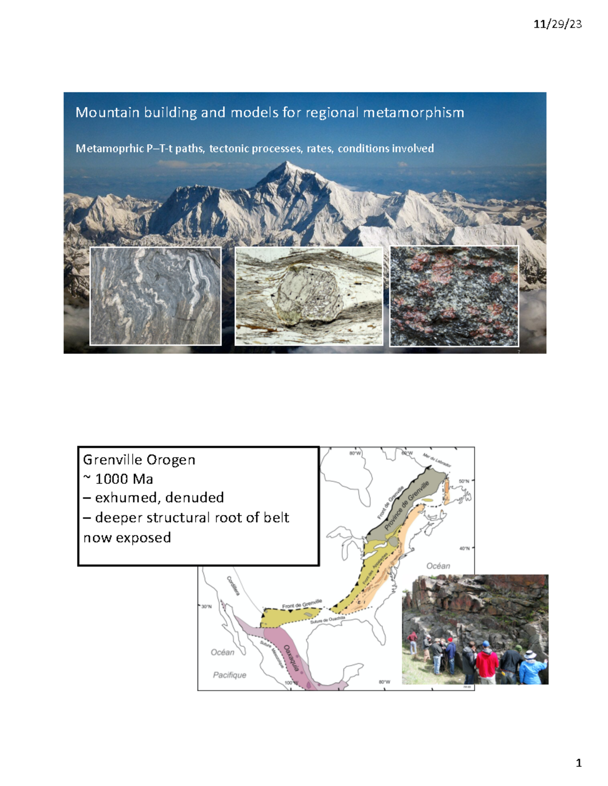 316lec21 metam orogenesis - Mountain building and models for regional ...