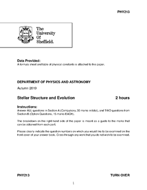 Problem Class 3 - Practice Questions - PHY213 - Studocu