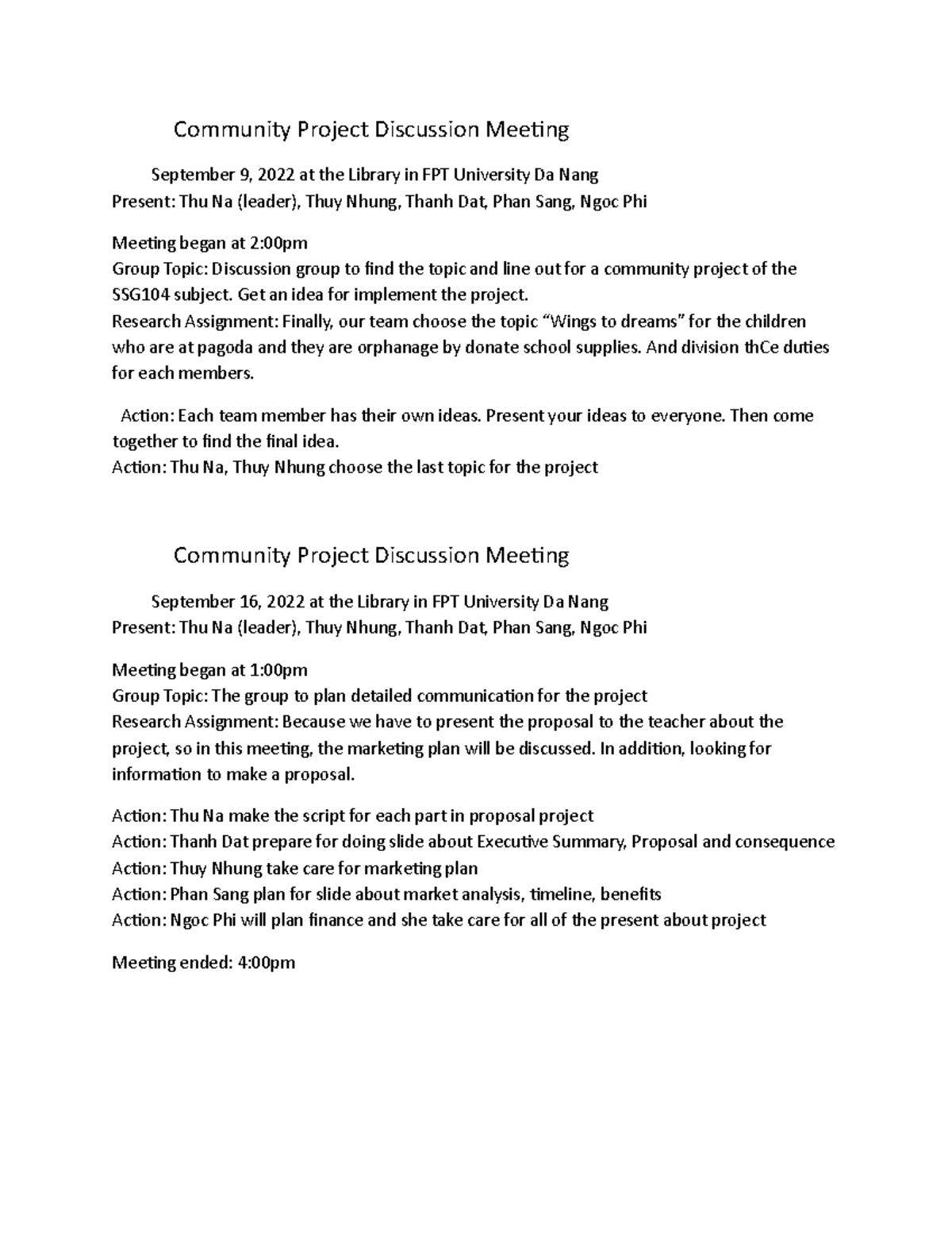 Community Project Discussion Meeting - Community Project Discussion ...