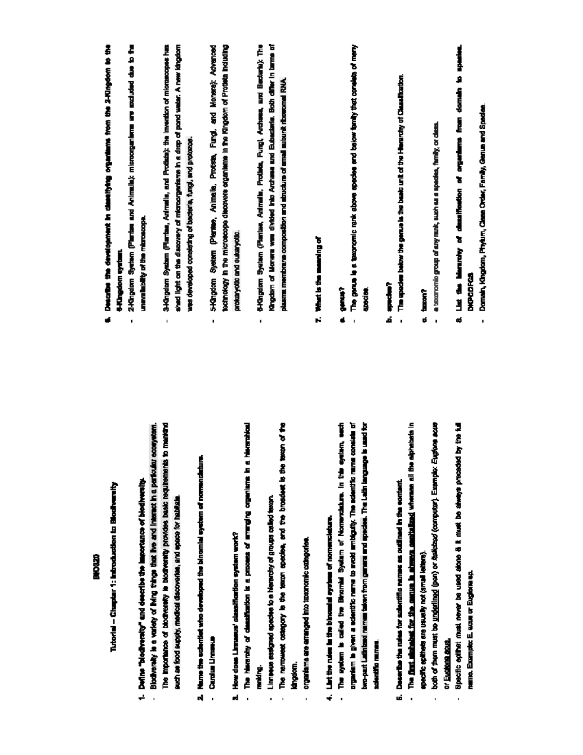 BIO320 TUTO 1 - Applied Sciences - Studocu