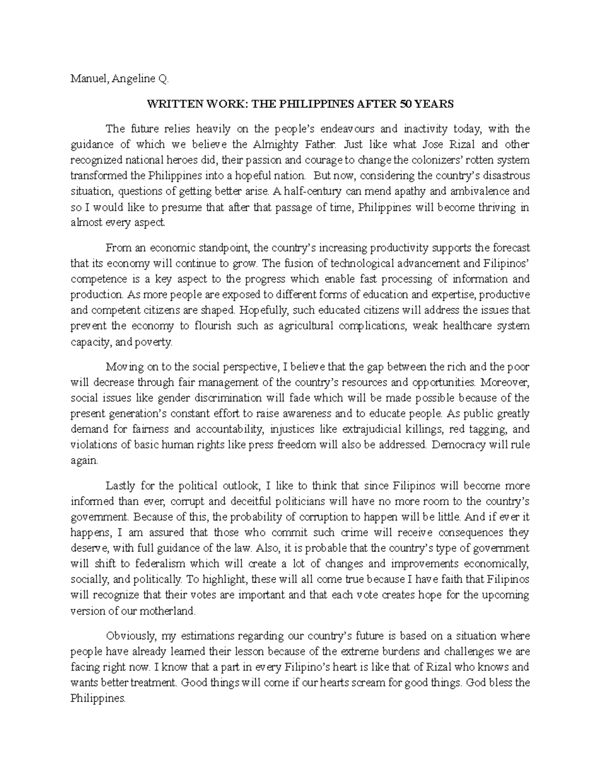 Manuel, Angeline Q. (Philippines After 50 Years) - Manuel, Angeline Q ...