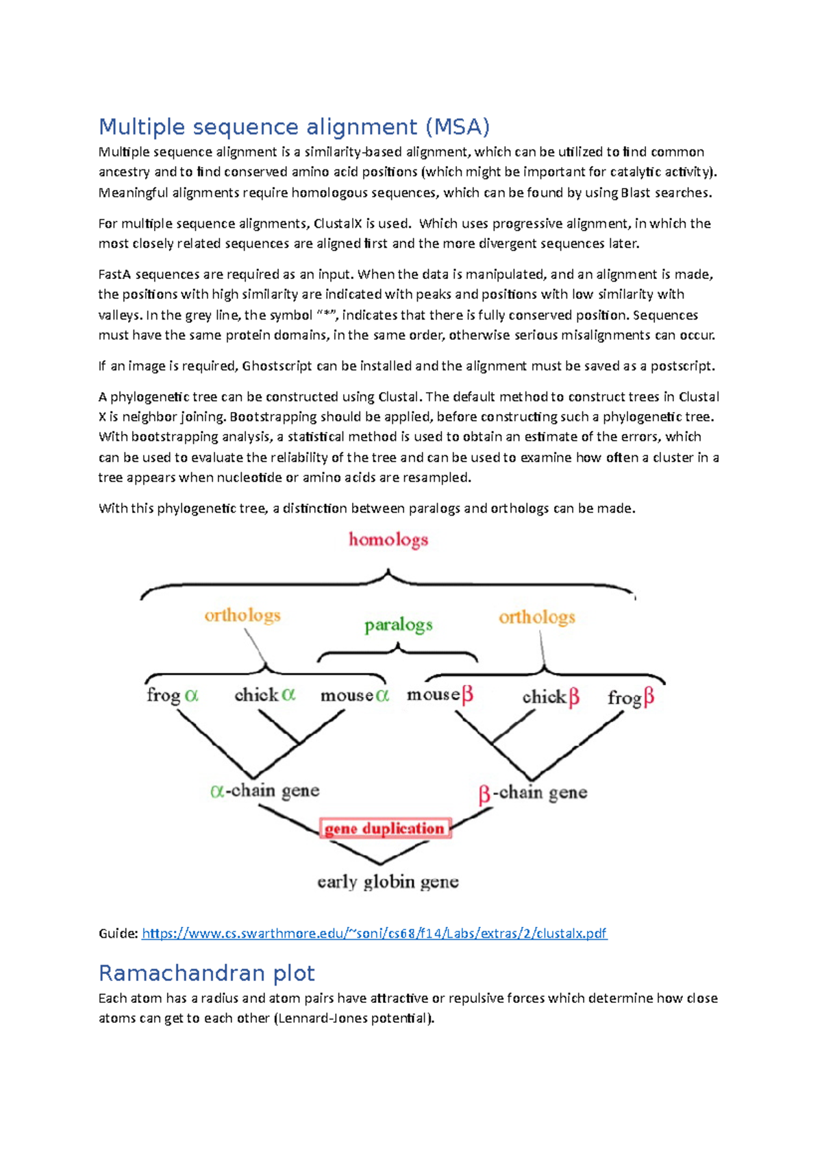 Theorie - Excercise 12-17 - Multiple sequence alignment (MSA) Multiple ...
