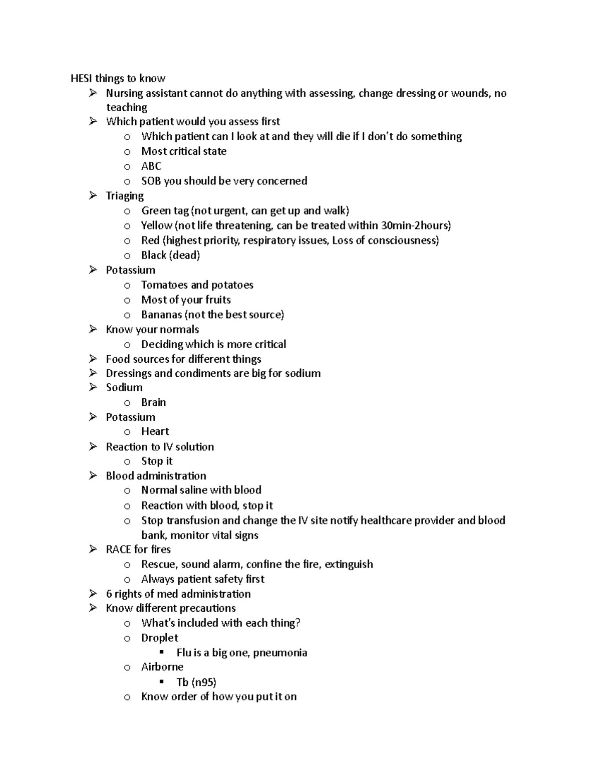 HESI things to know - Studocu