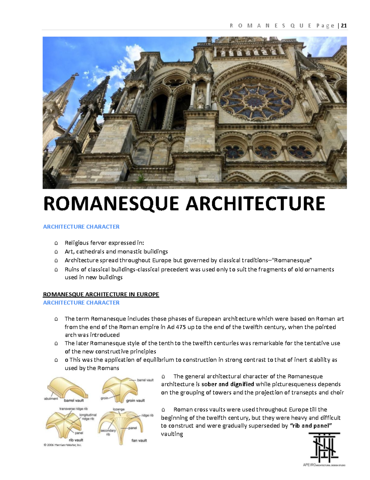 10 Romanesque Architecture - Studocu