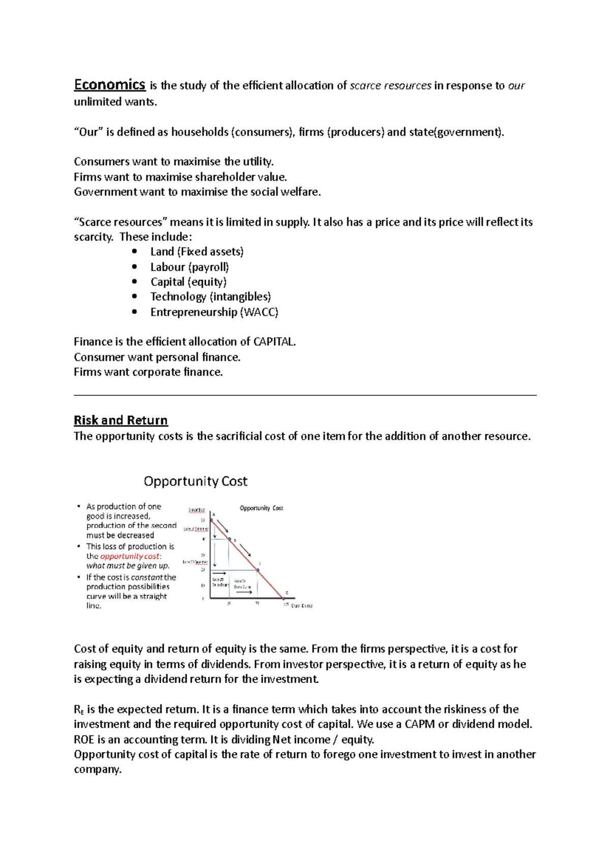 Lesson 1 MFIN9 - Economics is the study of the efficient allocation of ...