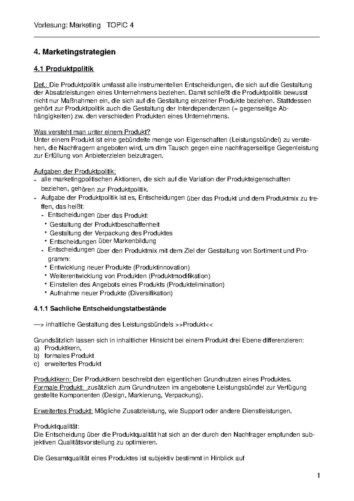 Die vier P´s ...