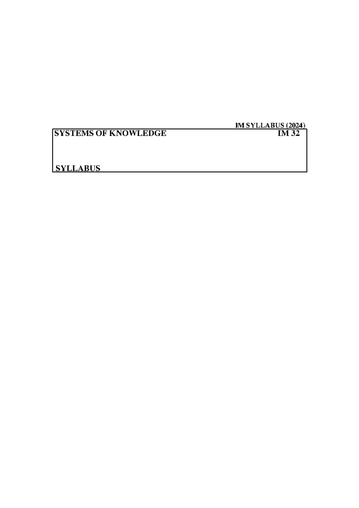 Syllabus 20-20IM203220 Systems 20of20Knowledge 202024 - IM SYLLABUS ...