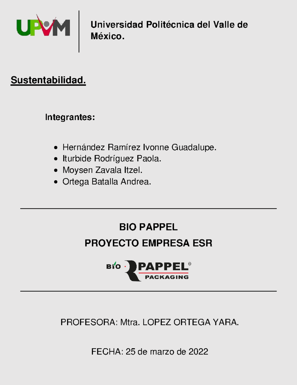 BIO Pappel - Universidad Politécnica del Valle de México ...