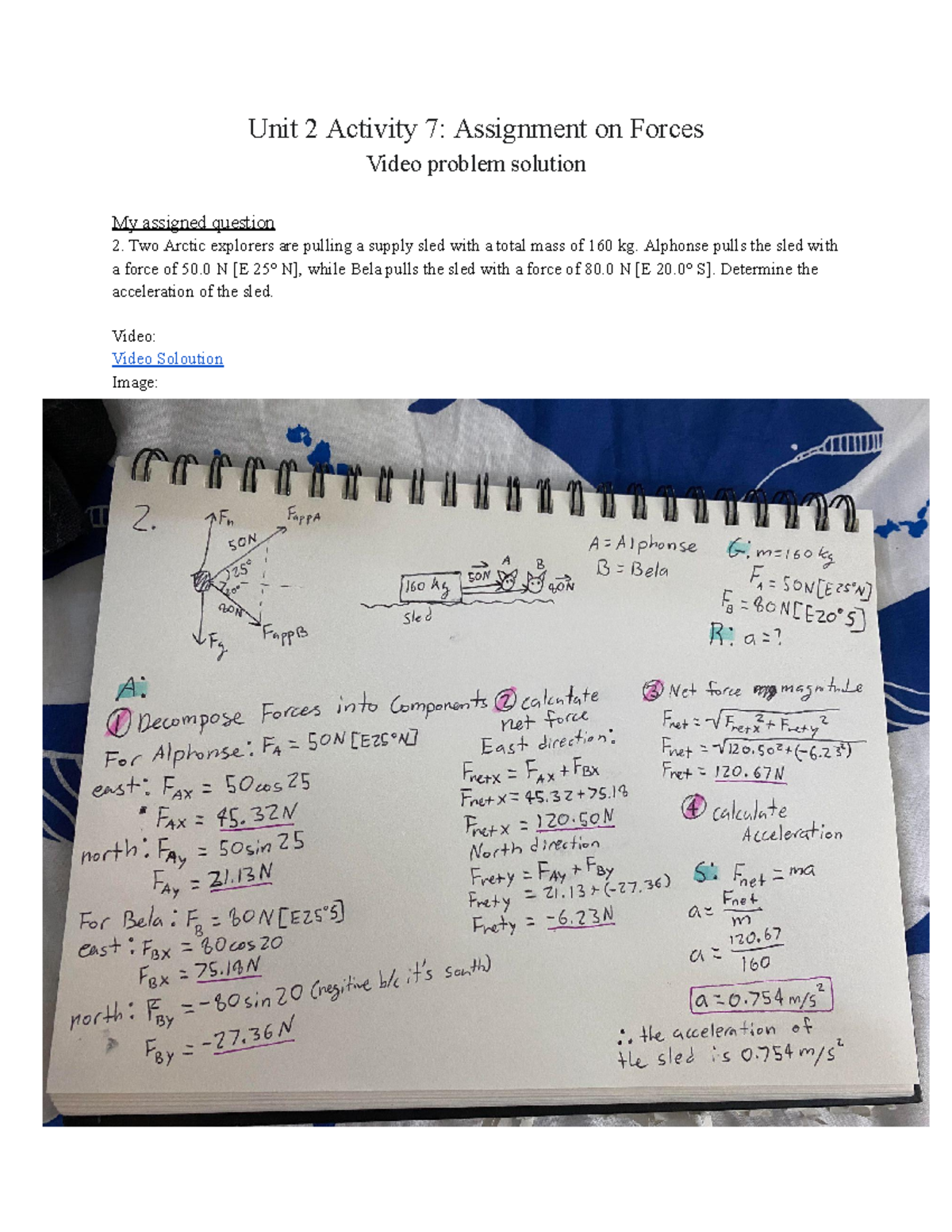 Unit 2 Activity 7 Assignment on Forces - Unit 2 Activity 7: Assignment ...