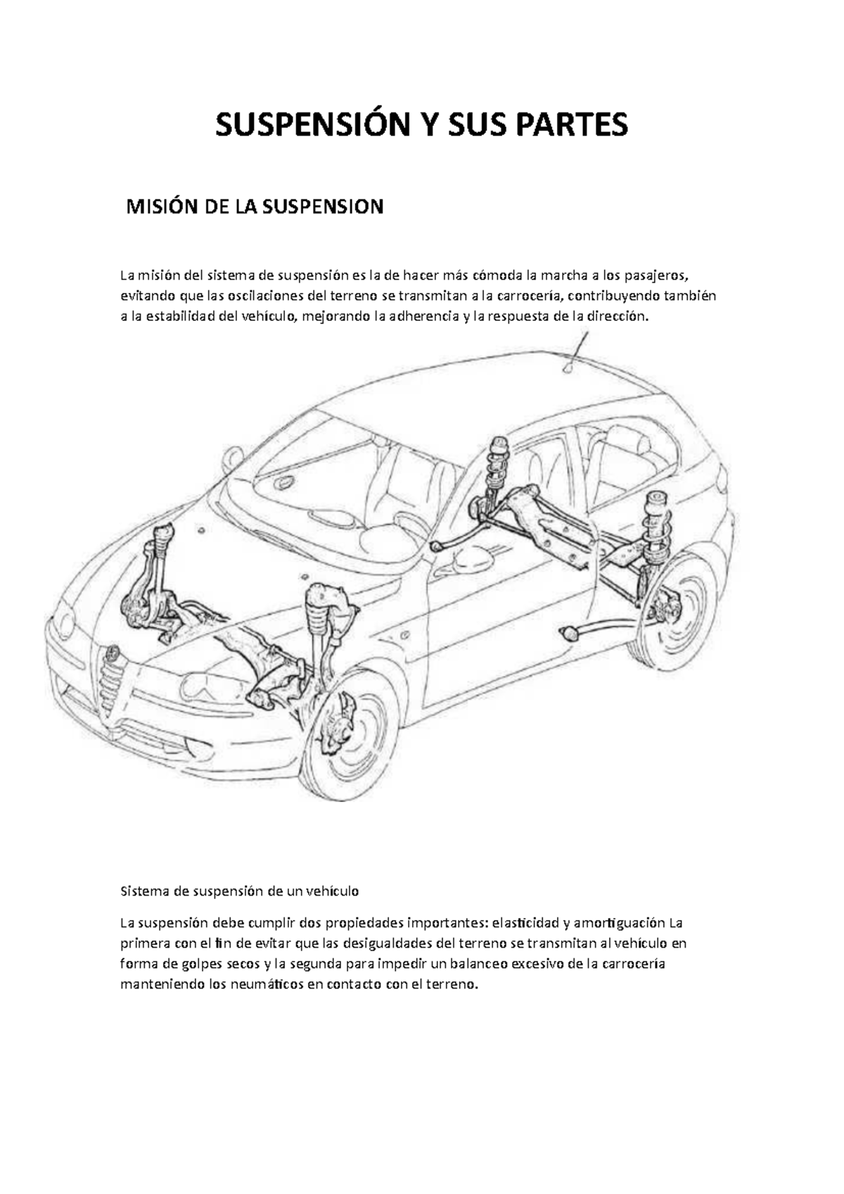 Suspensión Y SUS Partes - SUSPENSIÓN Y SUS PARTES MISIÓN DE LA ...