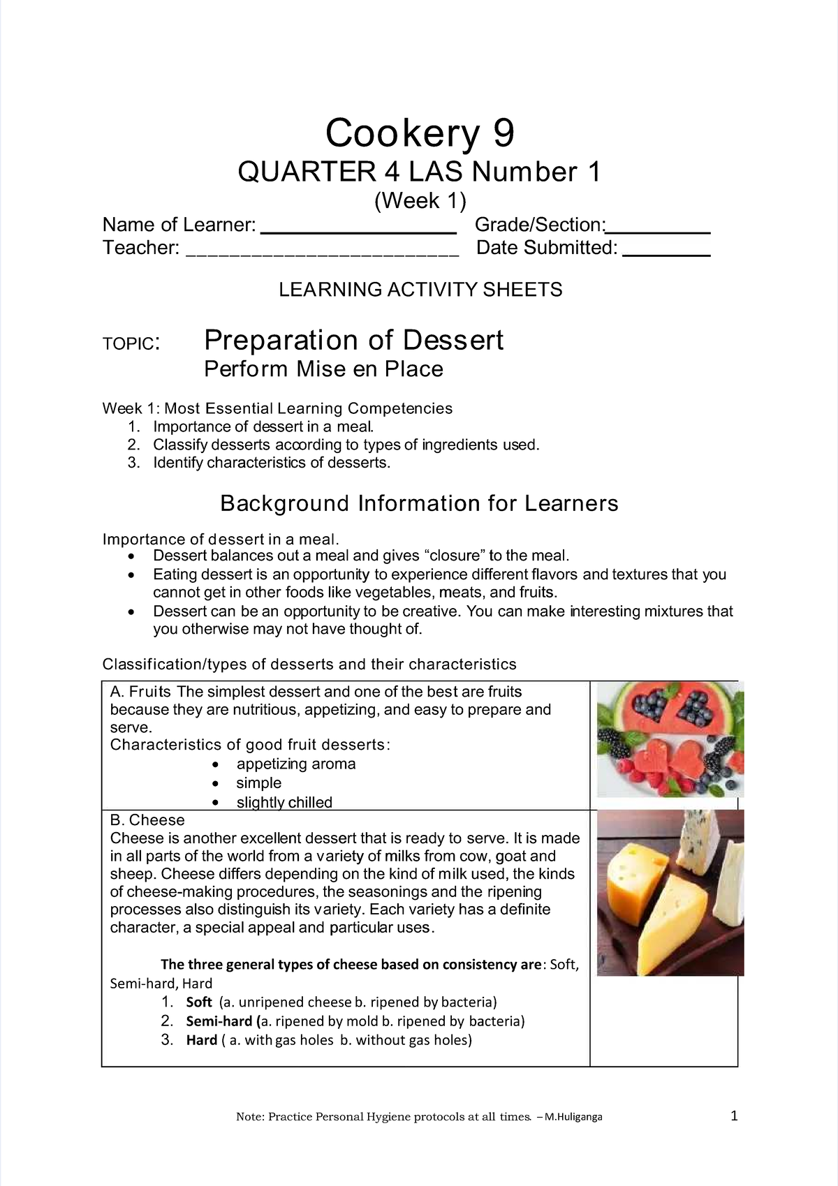 Pdf-cookery-9-quarter-4-las-number-1 compress - Note: Practice Personal ...