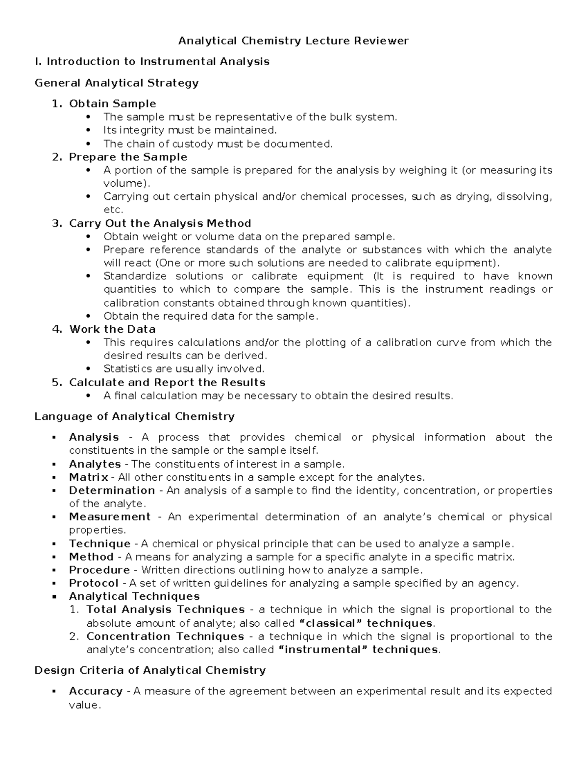 Analytical Chemistry Lecture Reviewer (Module 2) - Analytical Chemistry ...