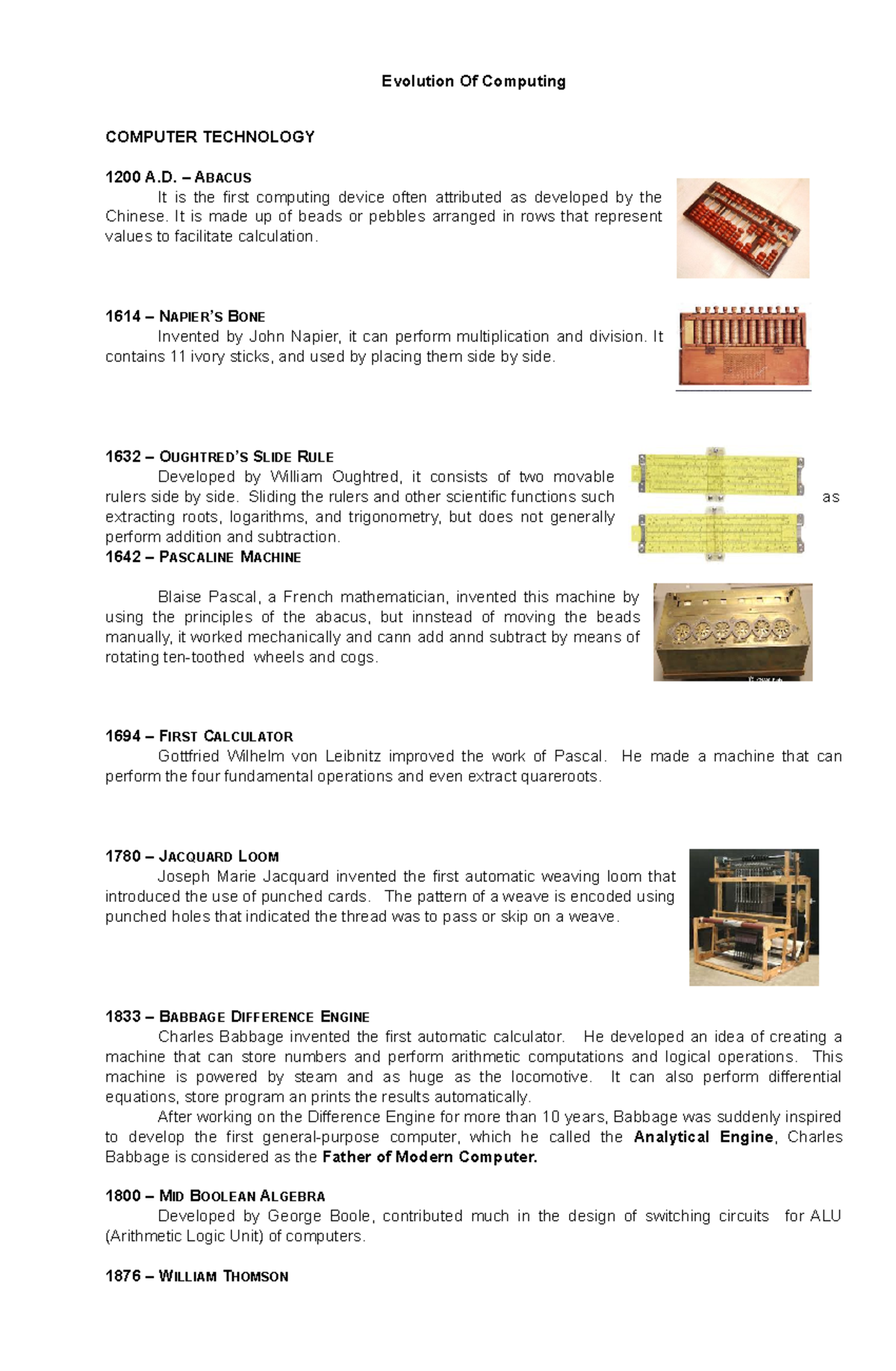 Evolution Of Computing - Evolution Of Computing COMPUTER TECHNOLOGY ...