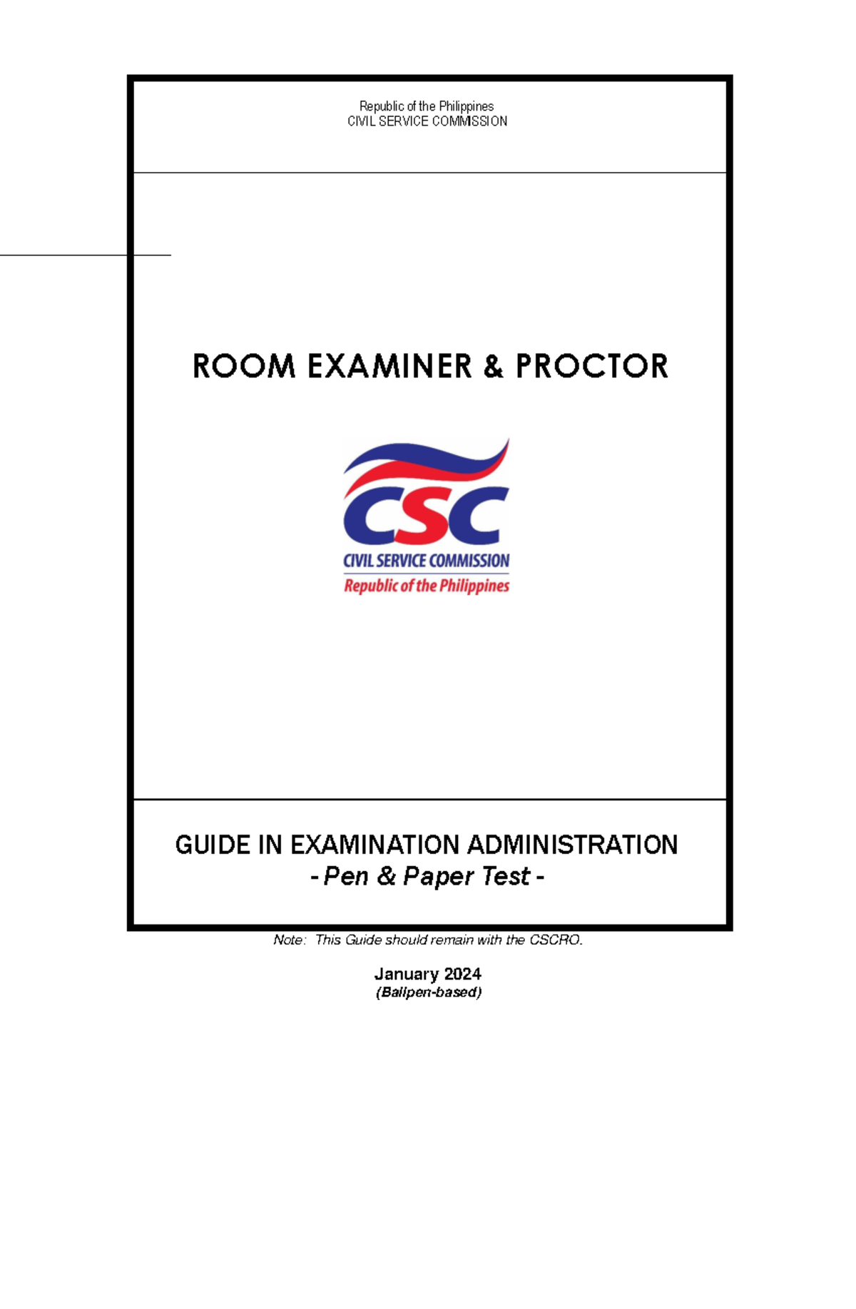 Guide FOR ROOM Examiner 2024-01 revised (CSE-Pen & Paper Test)-Lifted ...