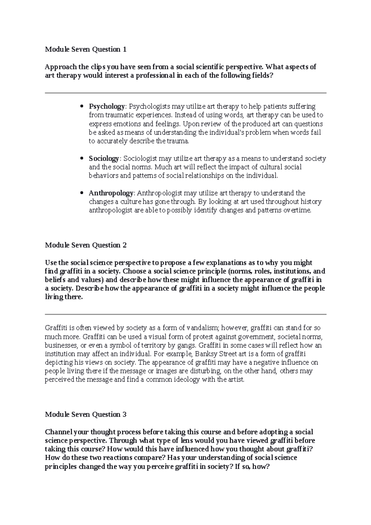 SCS 200 Module Seven short responses - Module Seven Question 1 Approach ...