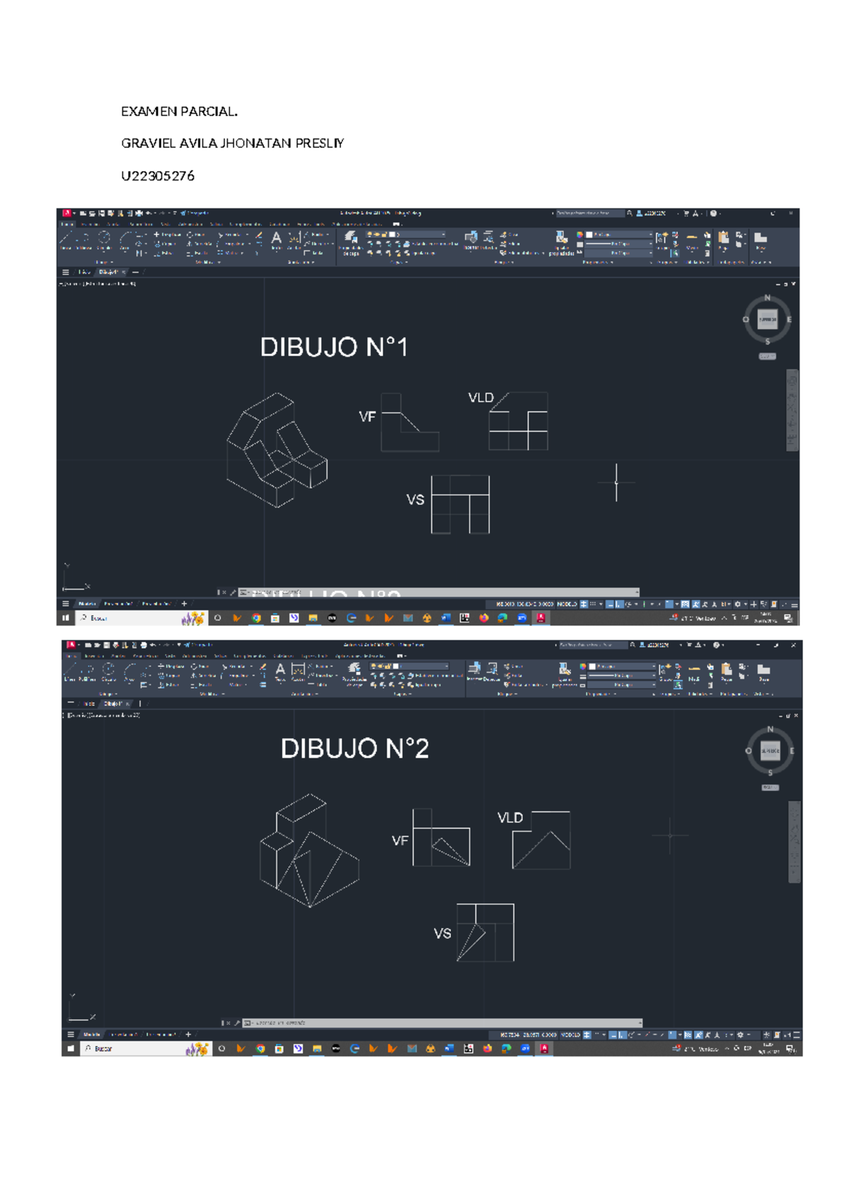 Examen Parcial DPI - Dibujo para Ingenieria - EXAMEN PARCIAL. GRAVIEL ...