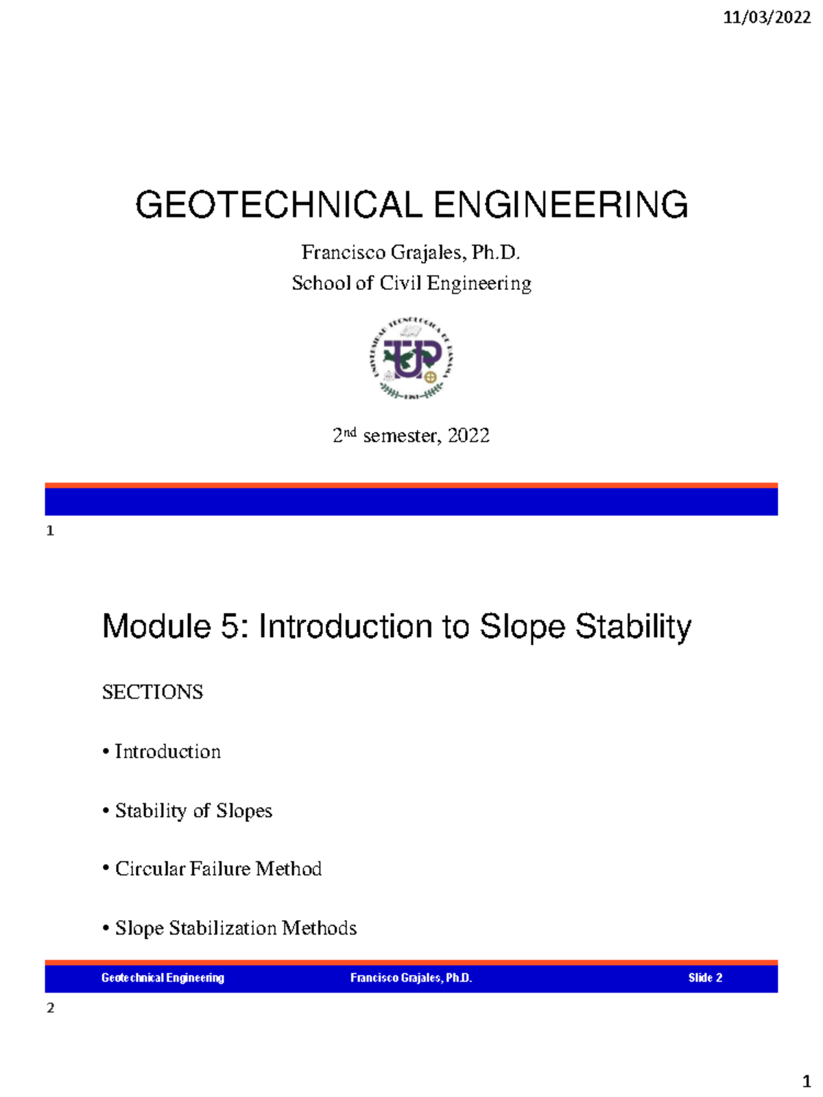 Module 6 - Introduction to Slope Stability - GEOTECHNICAL ENGINEERING ...