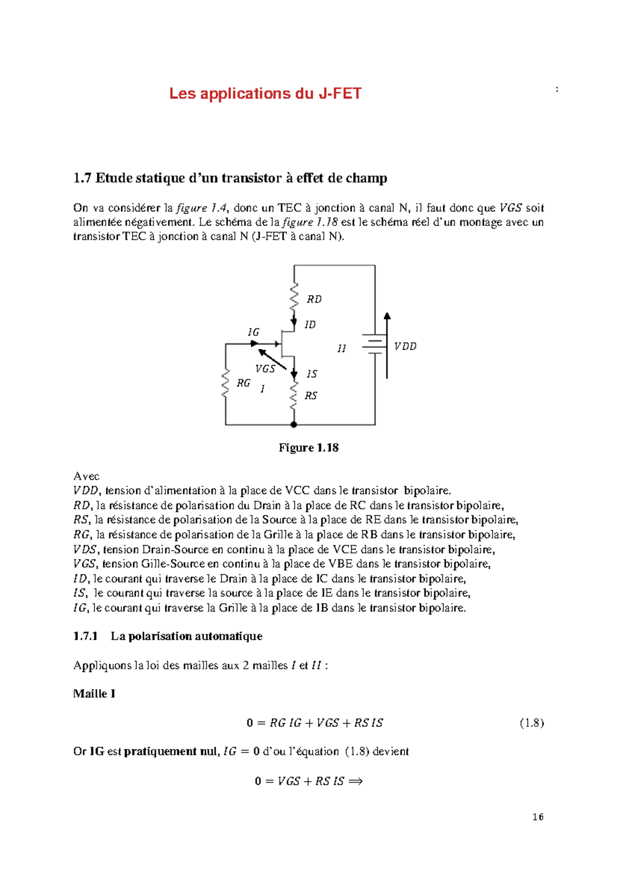 Application Transistors a effet de champ - 16 e montage en émetteur ...