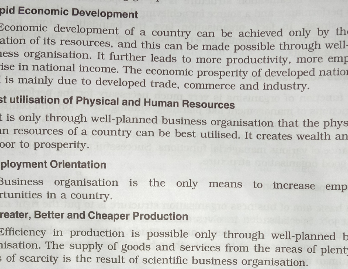 Significance of business organisation.JPG - Bachelor of Commerce - Studocu