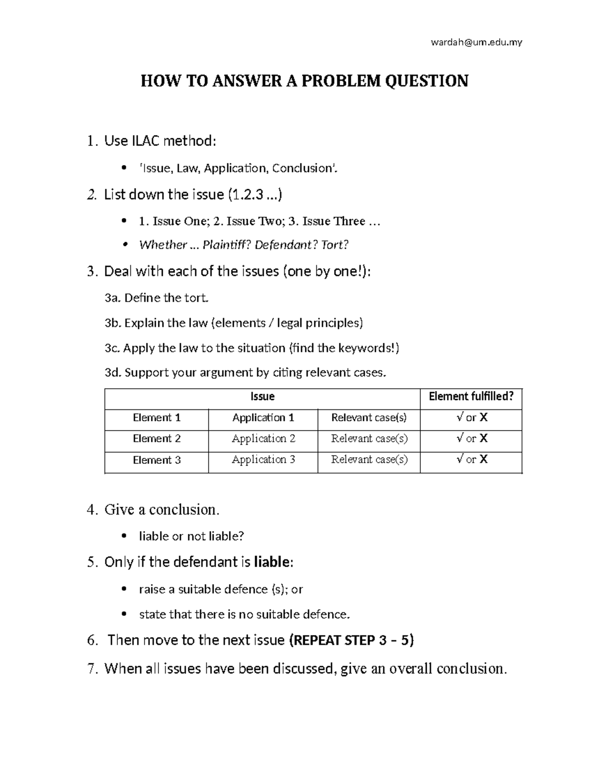 ILAC Guidelines - hope this helps - wardah@um.edu HOW TO ANSWER A ...