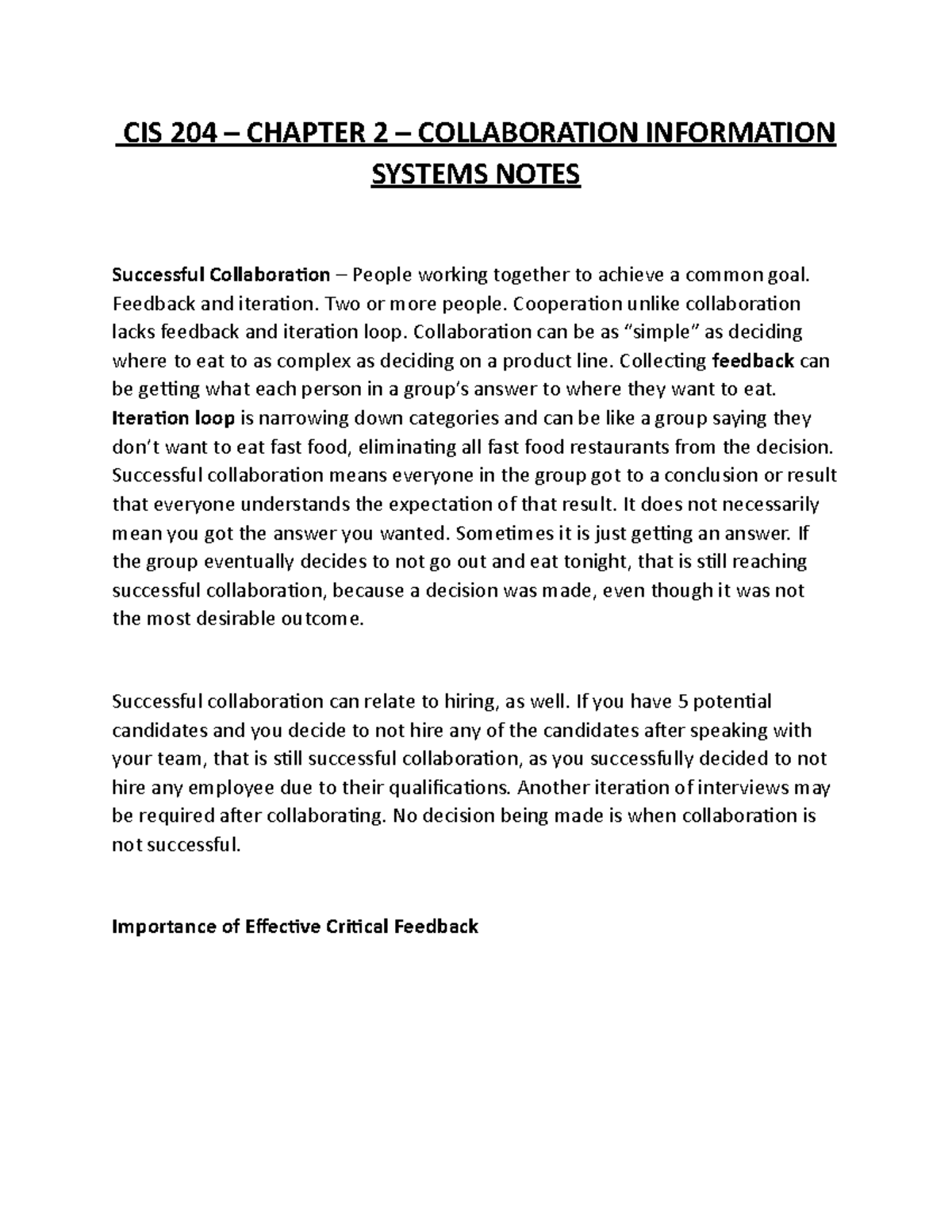 Cis 204 Chapter 2 Power Point Notes Cis 204 Chapter 2