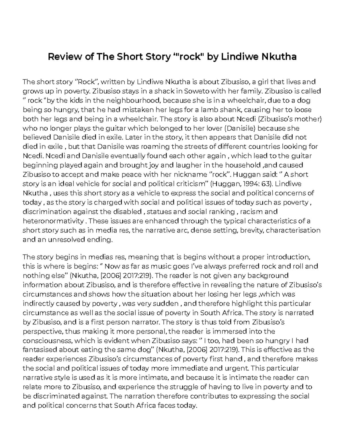 Rock summary 2022 - Review of The Short Story ‘"rock" by Lindiwe Nkutha ...