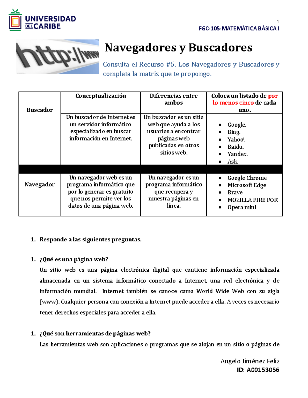 Jiménez Feliz Angelo 2da actividad. Unidad 4 - 1 FGC-105-MATEM¡TICA B ...