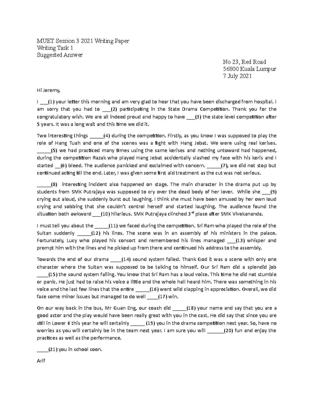 MUET Session 3 2021 Writing Paper - MUET Session 3 2021 Writing Paper ...