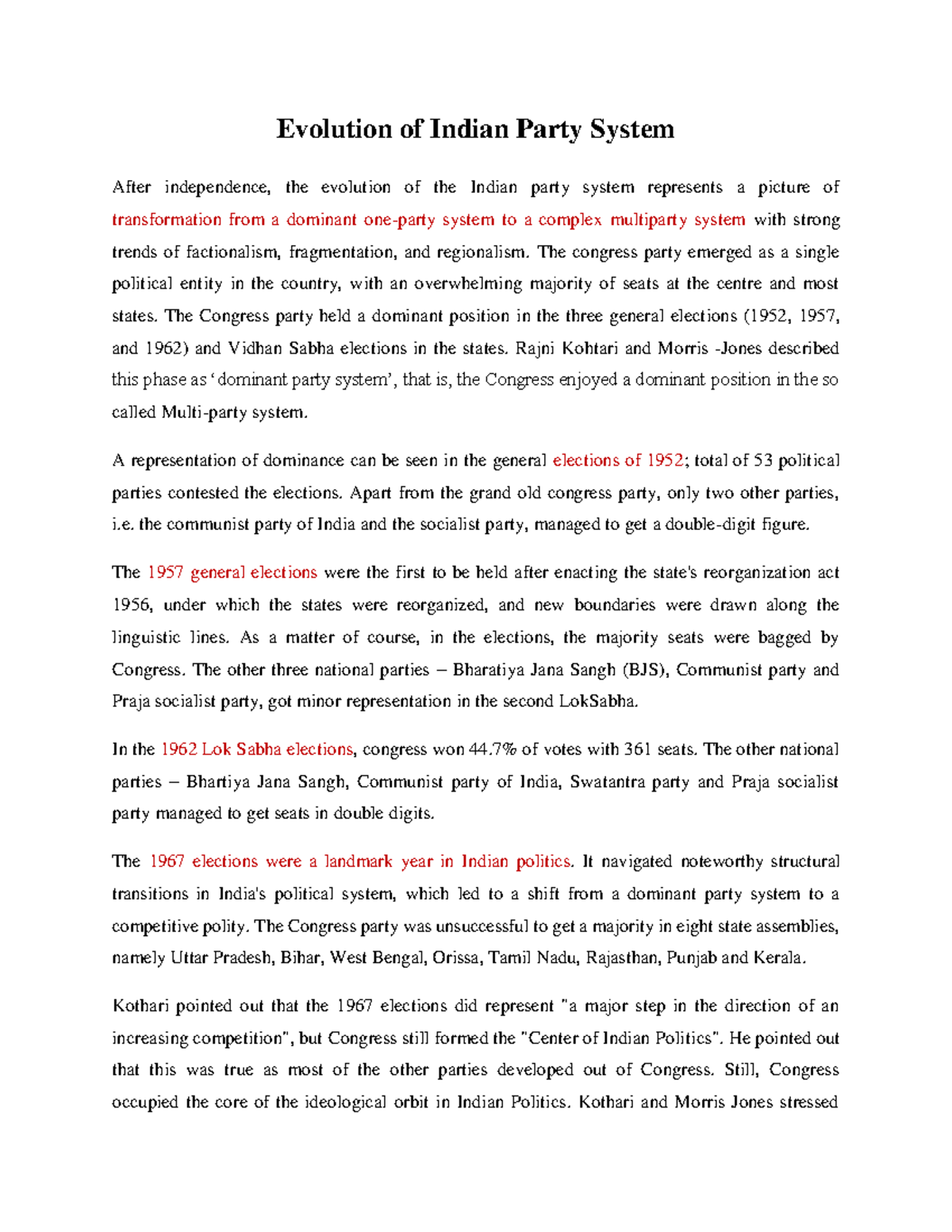 Evolution of Indian party system - Evolution of Indian Party System ...