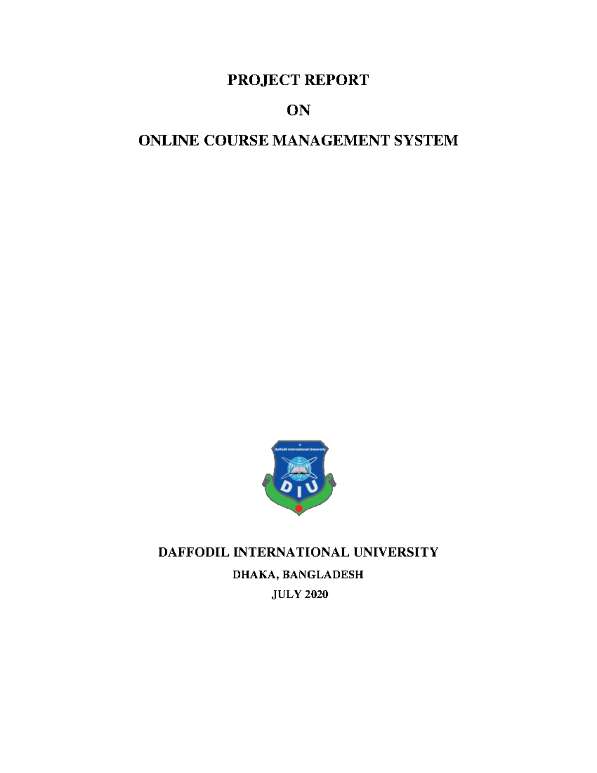 161-15-700 - PROJECT REPORT ON ONLINE COURSE MANAGEMENT SYSTEM DAFFODIL ...