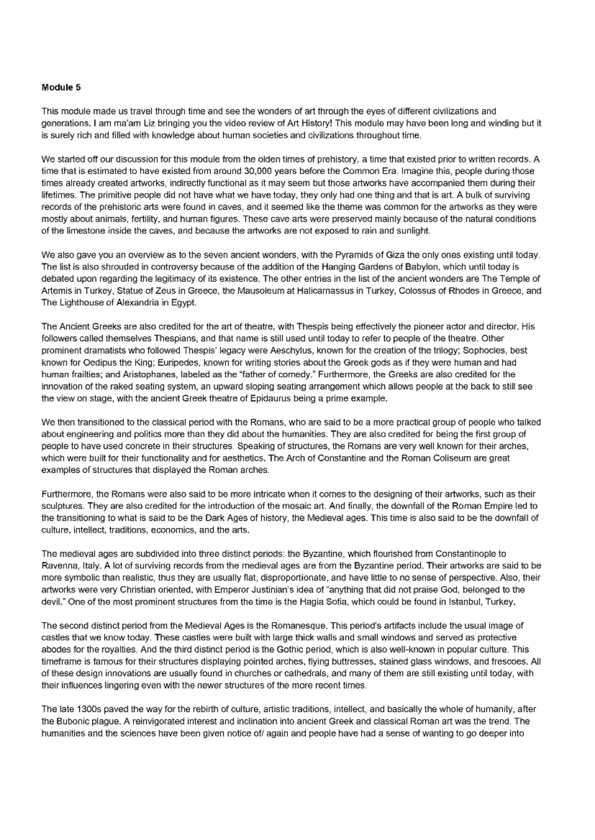 Module 5 Video Transcript (1) - Must Knows Handout - Studocu