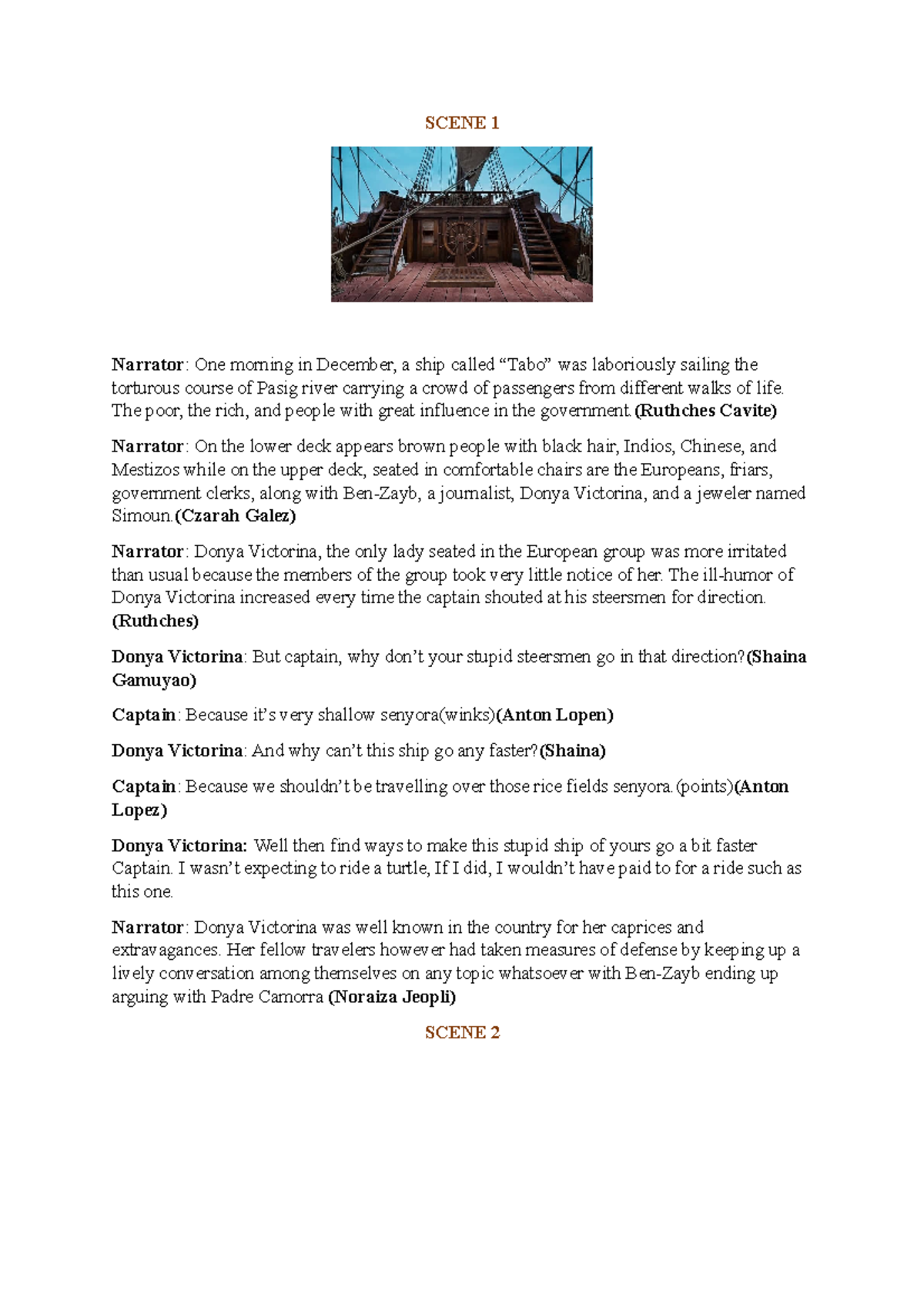 EL FILI Final Script with backgrounds - SCENE 1 Narrator : One morning ...