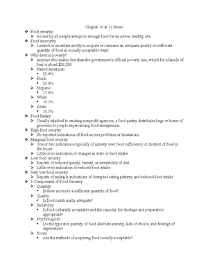 Chapter 15 and 16 Notes - Ariyana Cooper April 9, 2023 NUTR 3300 ...