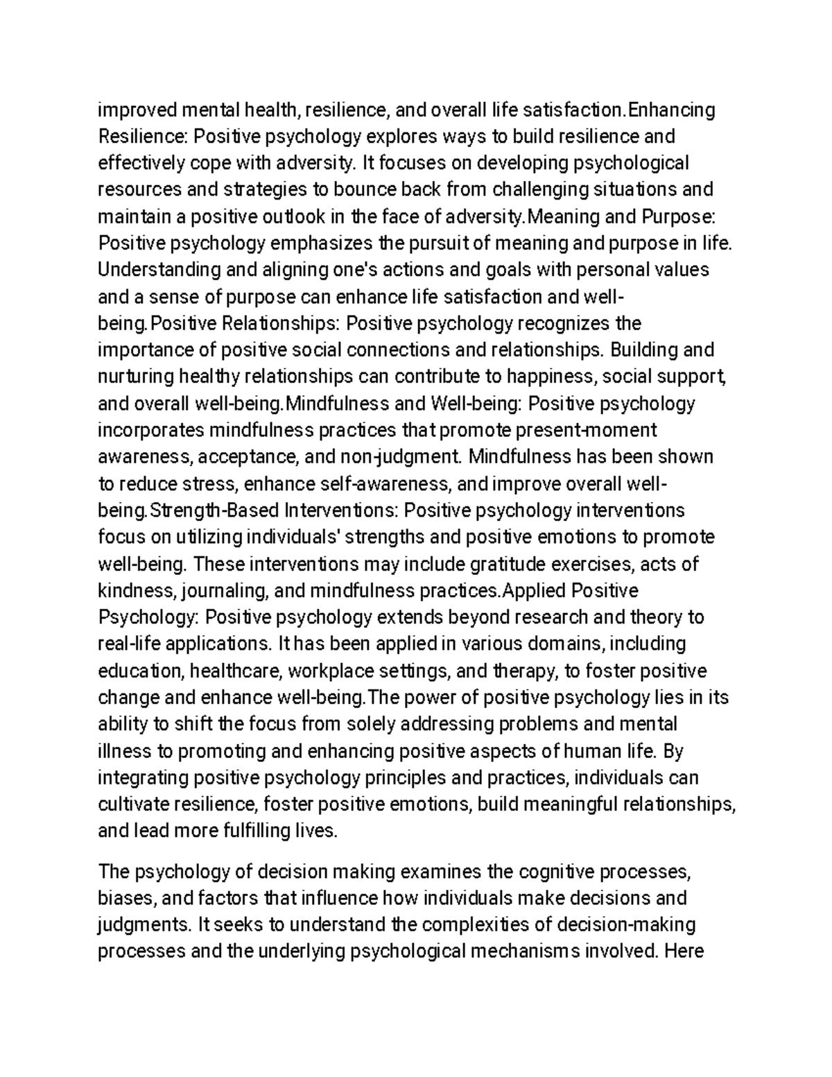 Introduction To Psychology-16 - improved mental health, resilience, and ...