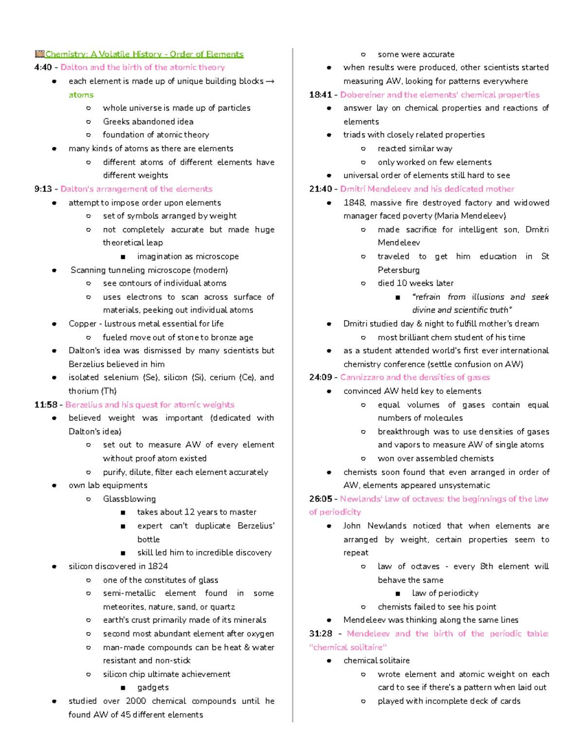 Copy of chem long test 2 - 🎞Chemistry: A Volatile History - Order of ...